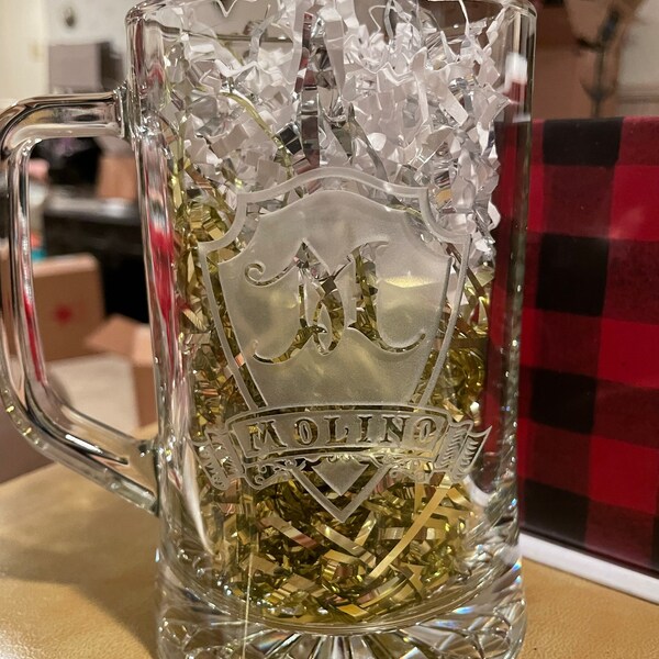 Custom Beer Mug / Monogram Beer Mug / Custom Beer Glasses / Etched Beer ...