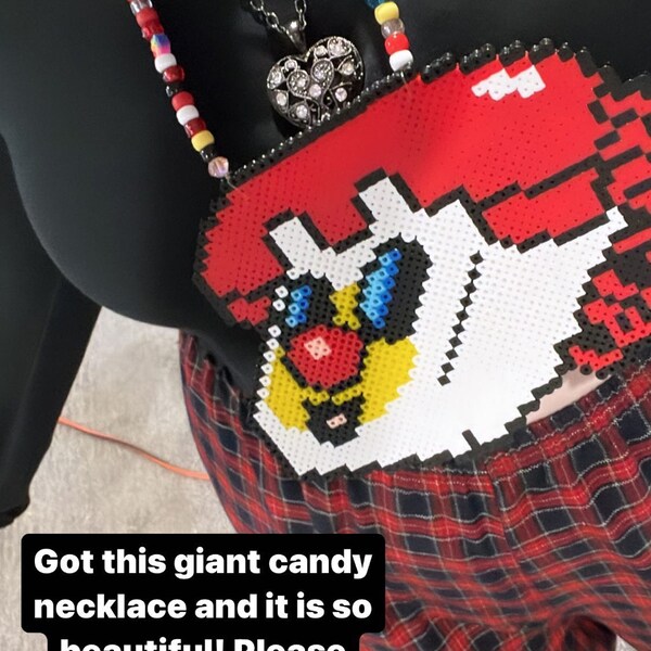 Moth Skull Kandi Perler Neclace - Etsy