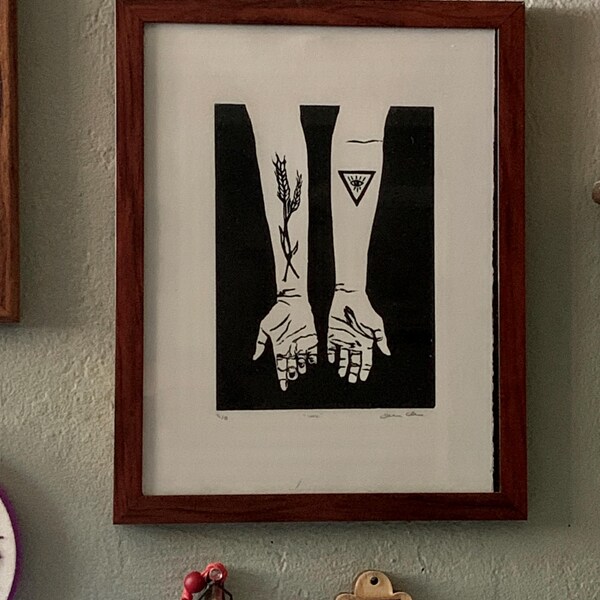 Ibis Linocut - Original Art Print - Hand-printed Florida Bird Block ...