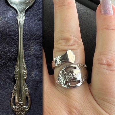 Art Deco Heather Spoon Ring Clean and Smooth Lines - Etsy