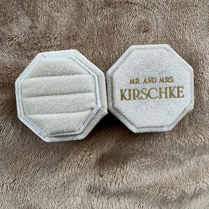 Triple Slot Octagon Velvet Ring Box Custom Wedding Ring Box Engagement ...