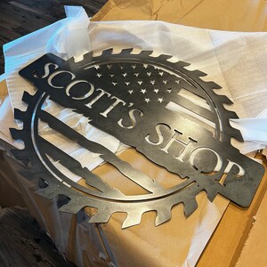 Custom American Flag Workshop Sign Metal Shop Sign Free - Etsy