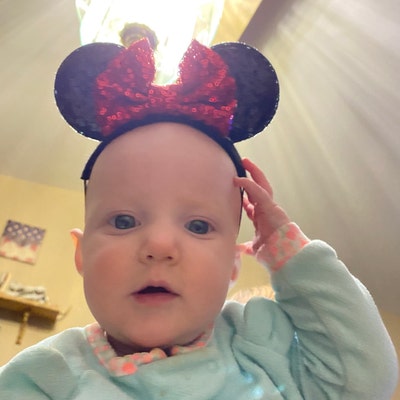 Baby Child Kid Minnie Mouse Ears With Red Bow / Vintage Style / Minnie ...