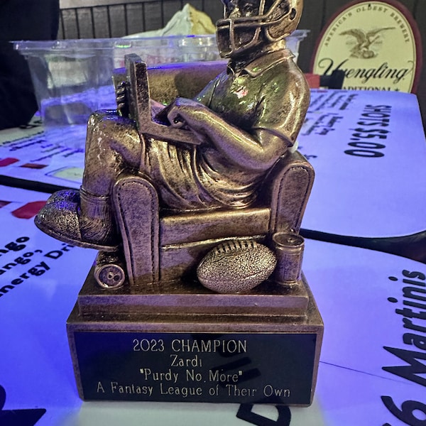 Fantasy Football Armchair Quarterback Trophy/award Free Engraving!!! - Etsy