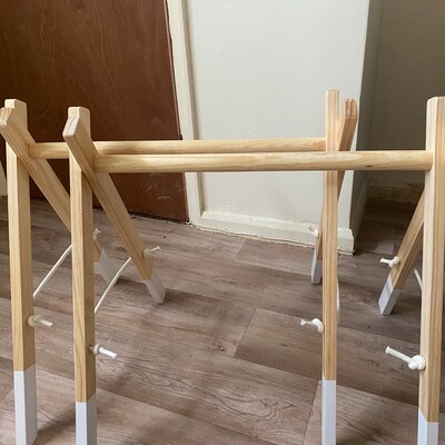 Wooden Baby Gym Activity Play Mat Playmat Wood Frame Stand Newborn Gym ...