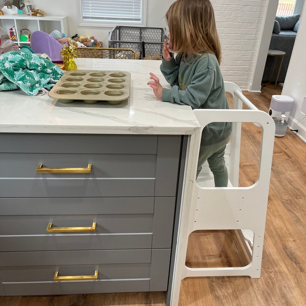 Kitchen Tower Montessori Step Stool for Kids Step Stool Adjustable ...
