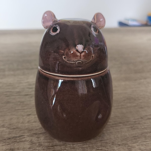 Orange Fox Jar, Fox Pottery Container, Handmade Sugar Bowl With Lid ...