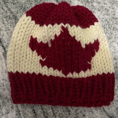 O, Canada Double Brim Beanie Knitting Pattern, Canadian Flag Hat ...