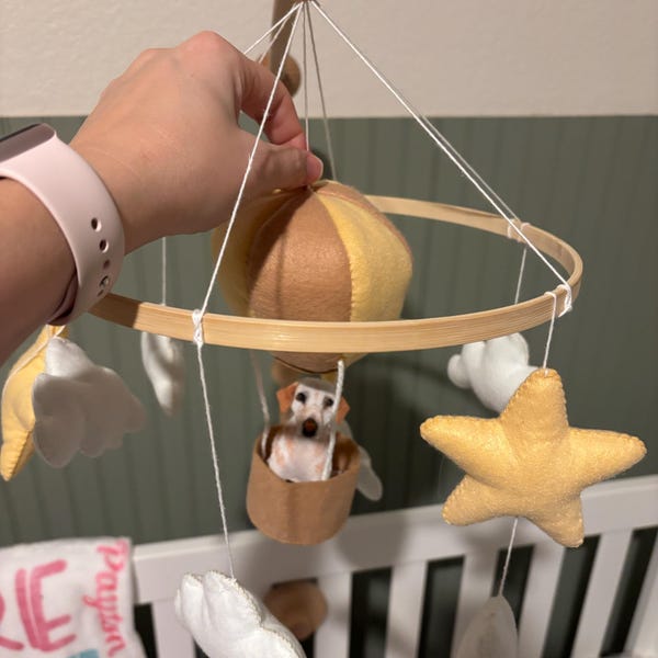 Custom Dog Mobile, Hot Air Balloon Baby Mobile, Personalized Dog Mobile ...