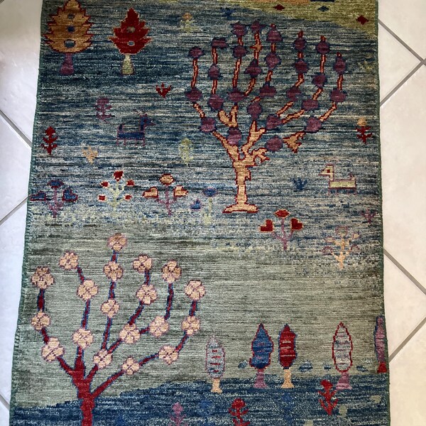 9x12 Bidjar Area Rug - Red Blue Green Hand Knotted Afghan Veg Dyes Wool ...