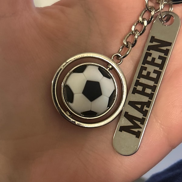 Personalized Cute Soccer Keychain, Custom Soccer Ball Keychain Gifts ...