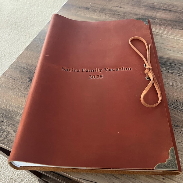 Personalized Leather Photo Album With Sleeves, Custom Anniversary Gift ...