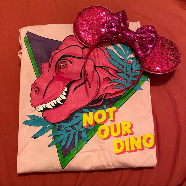 Not Our Dino Unisex Pink Tee, Dinosaur Ride Shirt, Animal Kingdom Tee ...