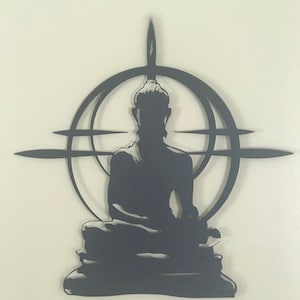 Buddha Metal Wall Sign, Hindu Wall Art, Yoga Studio Decor, Meditation ...
