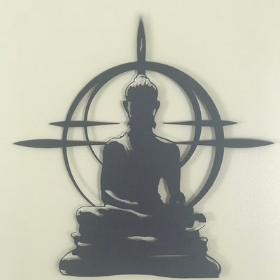Buddha Metal Wall Sign, Hindu Wall Art, Yoga Studio Decor, Meditation ...