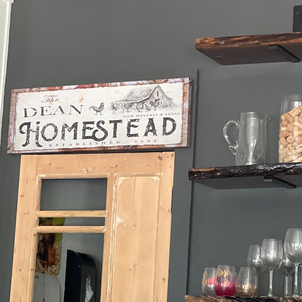 Homestead Farmhouse Sign Home Decor Family Farm Sign Industrial Print ...