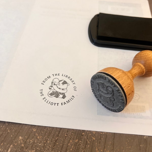 Custom Book Stamp. Self Ink or Wood Handle. Personalized With Your Name ...