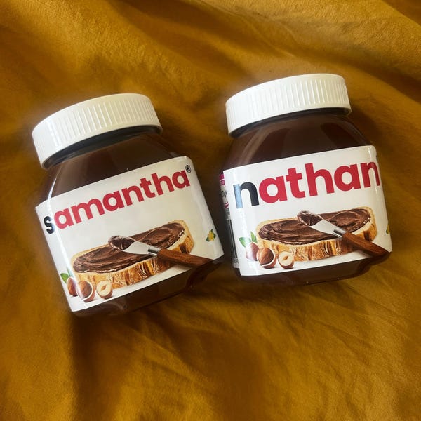 Personalised Chocolate Spread LABEL VINYL STICKER Funny Novelty ...