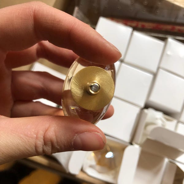 Crystal Cabinet Knobs Clear and Champagne | Glass Dresser Knobs | Champagne Crystal Knobs ...