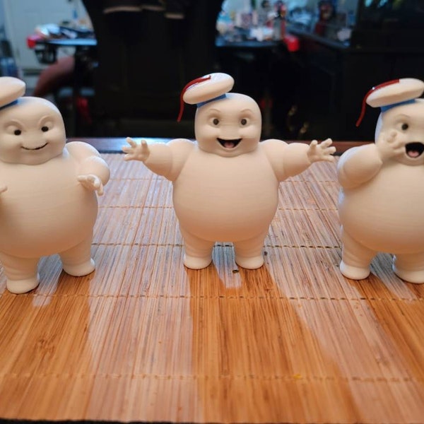 3 Adorable Ghostbusters Mini Stay Puft Marshmallow Man Figurines (3 ...