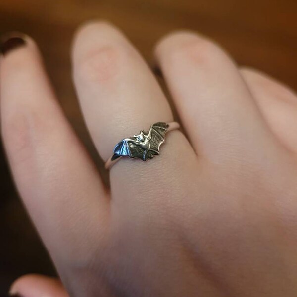 Sterling Silver Bat Ring - Etsy