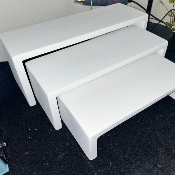 Tall Nesting Display Risers in Raw or White Washed Pine Wood - Jewelry ...