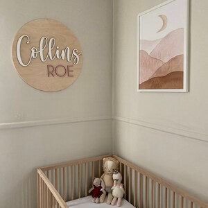 Nursery Name Sign Above Crib Sign Round Name Sign Custom - Etsy