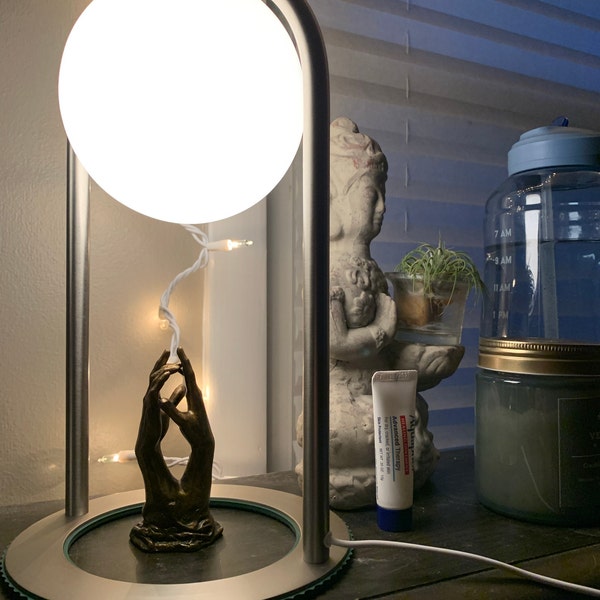 Tubicen Mid Century Modern Table Lamp, Glass Globe Desk Lamp, Bedroom ...