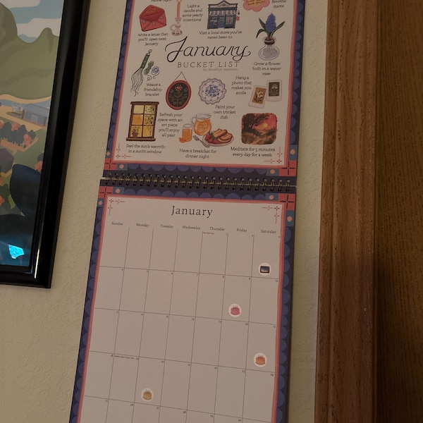2026 Bucket List Calendar | 9x12 Inch Calendar - Etsy