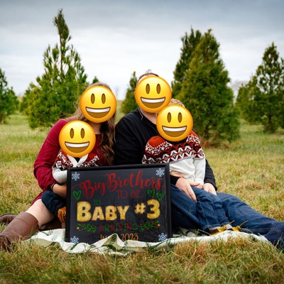 Baby 3 Christmas Pregnancy Announcement, Big Brothers to 3rd Child ...