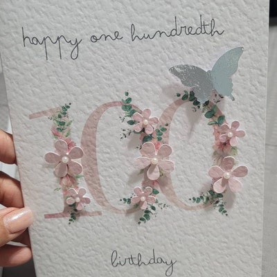100th Birthday Card, 100th Card, Happy 100th Birthday Card, Luxury ...