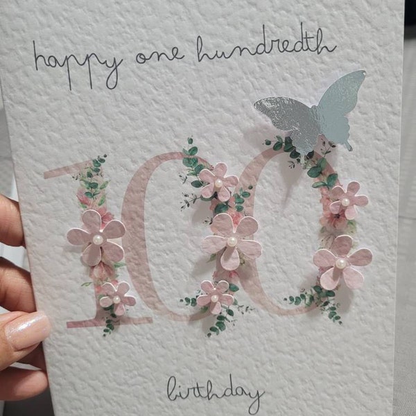 100th Birthday Card, 100th Card, Happy 100th Birthday Card, Luxury ...