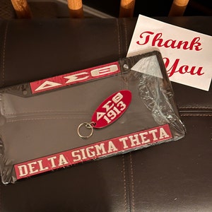 Delta Sigma Theta DST License Plate Red Background Mirror Letters ...