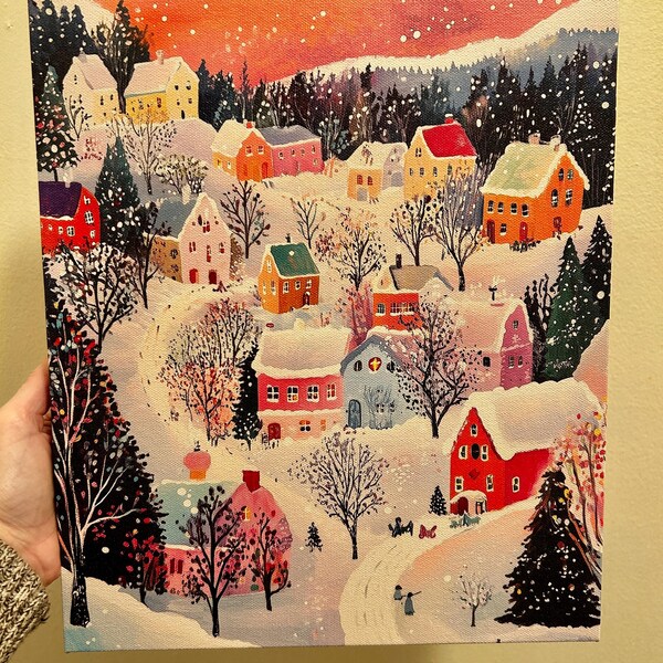 Printable Valentines Day Print, Cute Valentine Town Wall Art ...