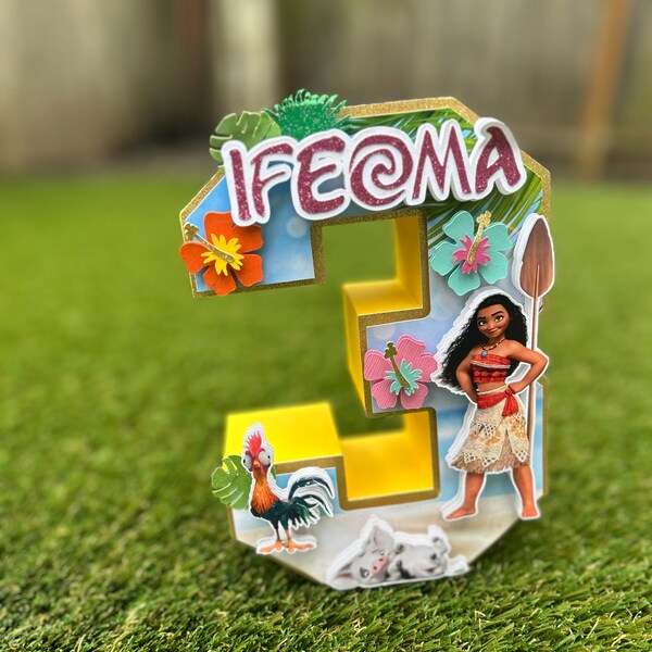 Moana 3D Numbers, Moana Birthday Decorations, Moana Party Decorations ...