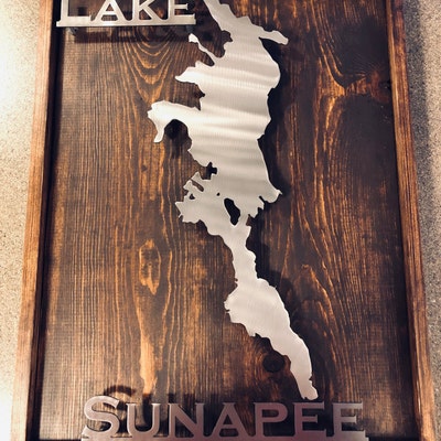 Custom Lake Signs ANY LAKE 18x24/ Wood and Metal Lake Signs / Rustic ...
