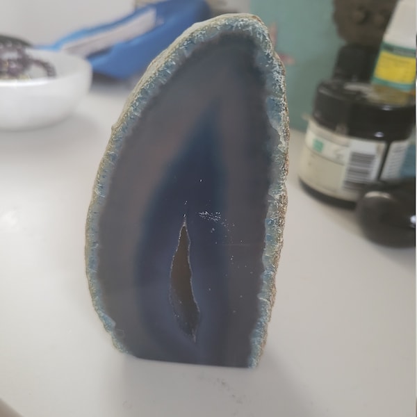 Blue Agate Geode, Brazilian Agate Geode, Geode, Crystal, Blue, Natural ...