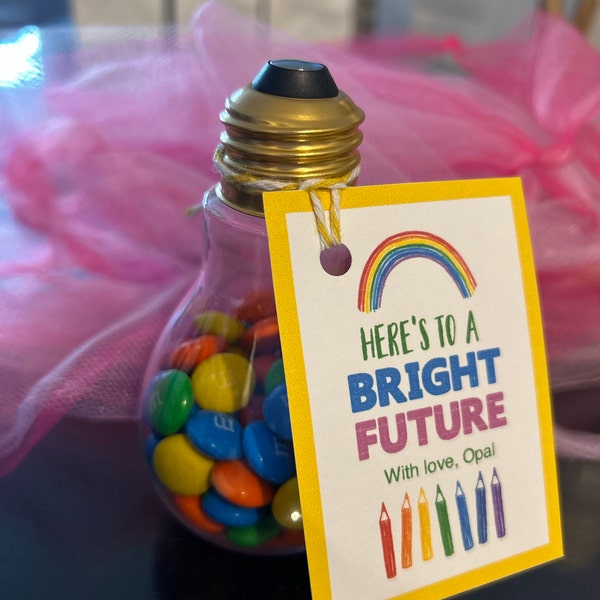 Kindergarten Graduation Tag, Future is Bright Printable Tag, Grad Gift ...