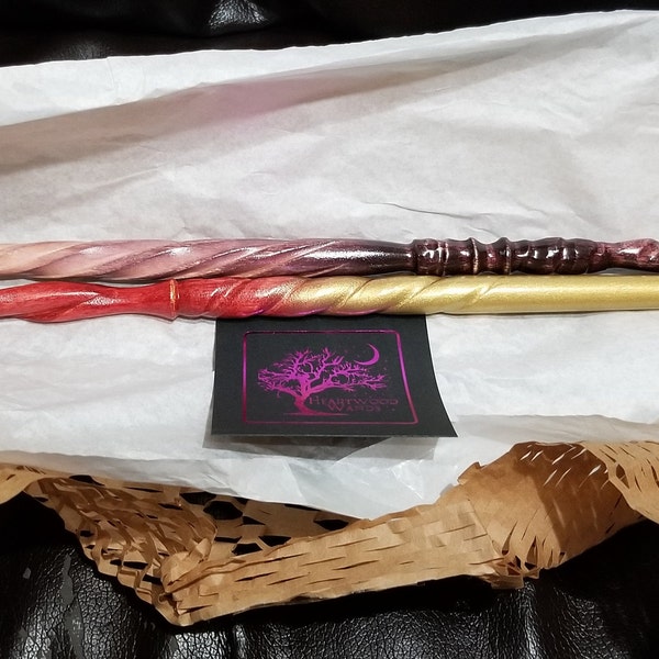 Pick Your Team Wand, Red & Gold Magic Wands, Wood Wand, Magic Wand ...