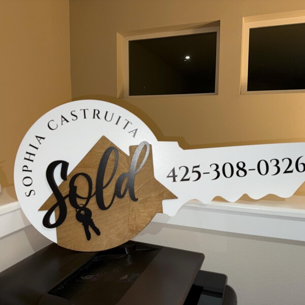 Closed Sign, Sold Wooden, Closing Gift Real Estate Agent Broker ...