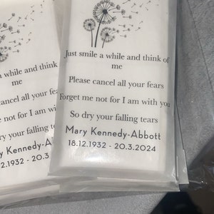 Remember Me Tissue Packets | Funeral Tissues | Funerals |biodegradable ...