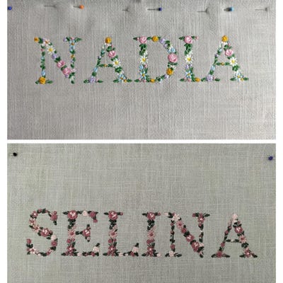 Machine Embroidery Alphabet Small Letters With Flowers 1.68 / 43 Mm ...