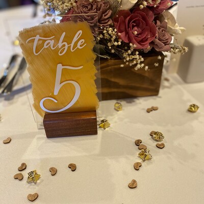 Back Painted Acrylic Wedding Table Number Sign - Etsy