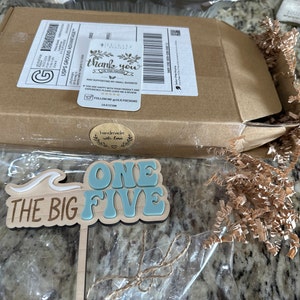 The Big One Wave Birthday Themed Cake Topper, Beach Themed Cake Topper ...