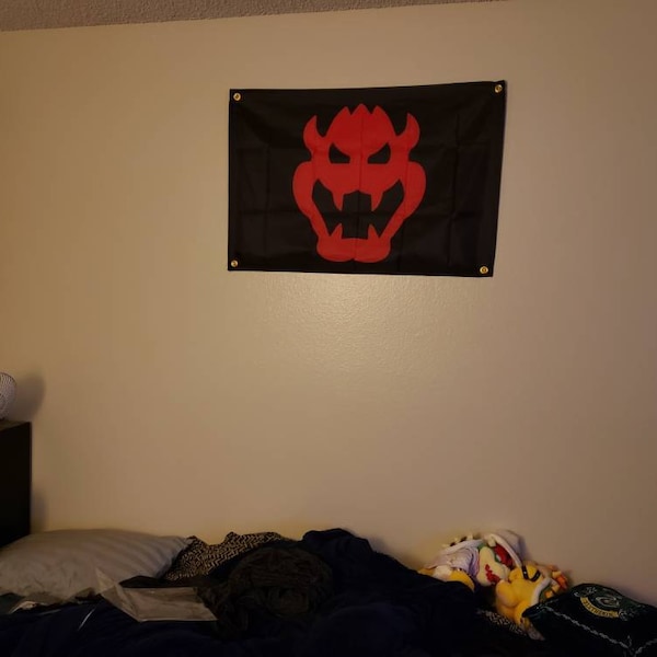 Bowser Emblem Flag Indoor and Outdoor Wall Decoration Tapestry Jolly ...