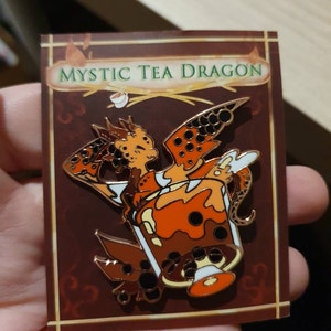 Thai Tea With Boba Dragon Enamel Pin Bubble Tea Dragon - Etsy