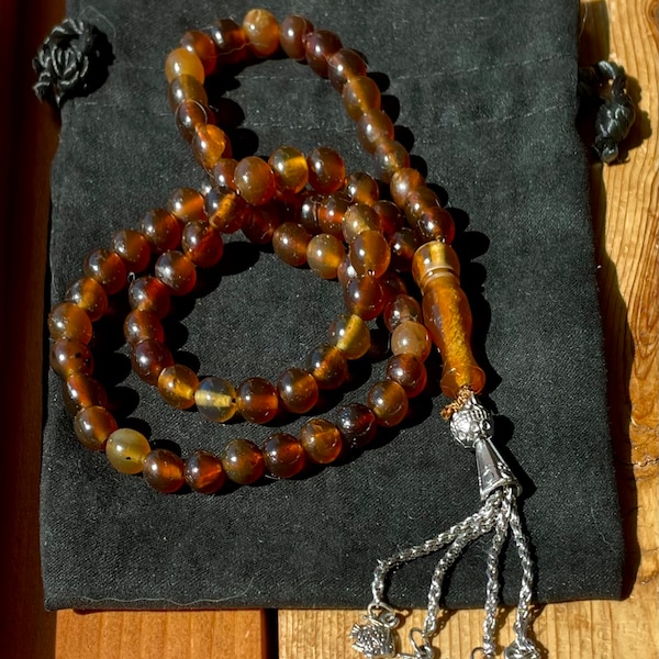 Rare Antique Natural Untreated Saudi Arabia Black Coral Prayer Beads ...