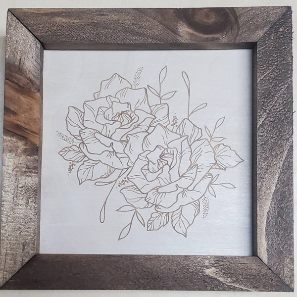 Rose Floral Pattern for Engraving, SVG for Glowforge, Engraving Svg ...