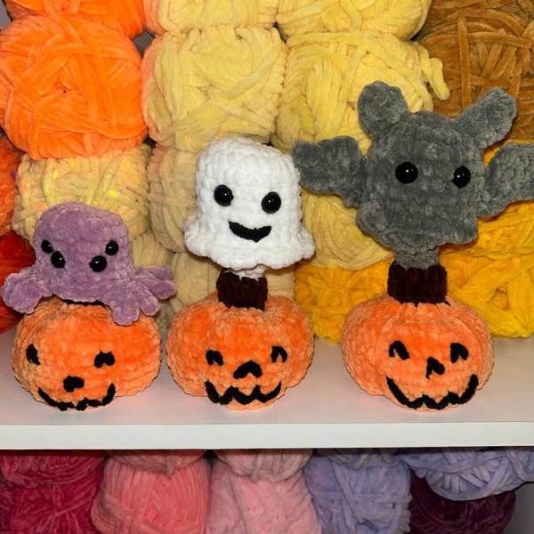 Boo Bop Crochet Pattern BUNDLE: Bat, Spider, Ghost & Pumpkin (PDF ...