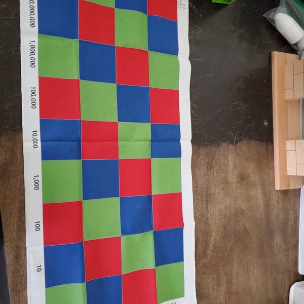 Checkerboard Fabric Math Mat Montessori Cotton Working Mat Mathematics ...